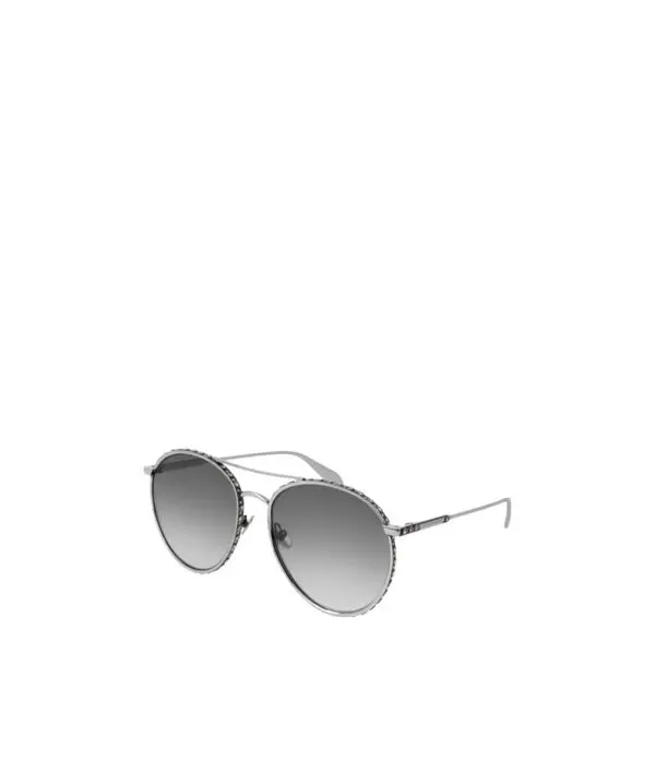 Alexander McQueen Logo Detail Aviator Sunglasses - Gray
