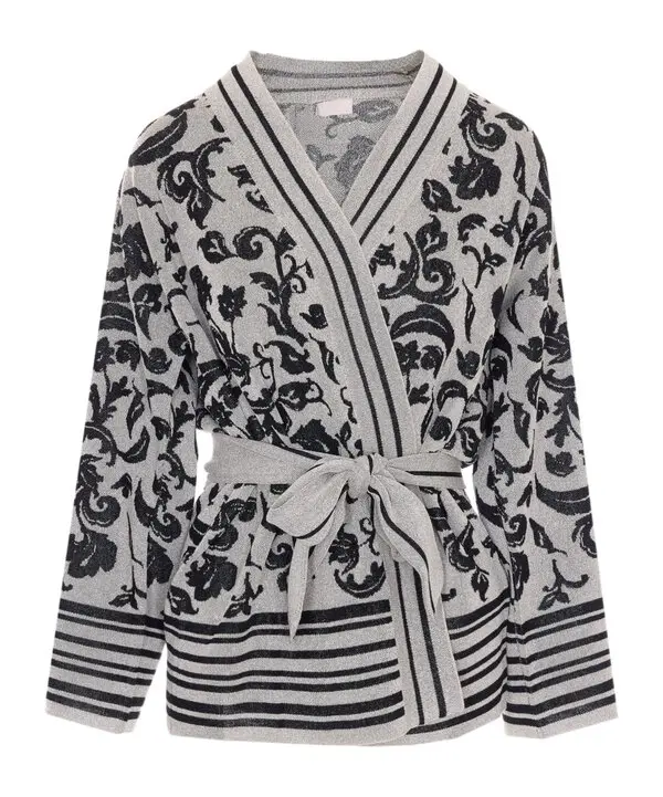 Liu Jo Belted Floral Knitted Jacket