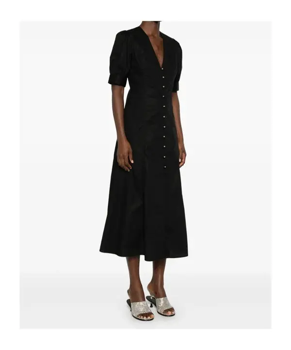 TWINSET Button-front Midi Dress With Pleated Hem