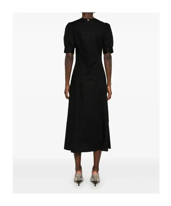 TWINSET Button-front Midi Dress With Pleated Hem