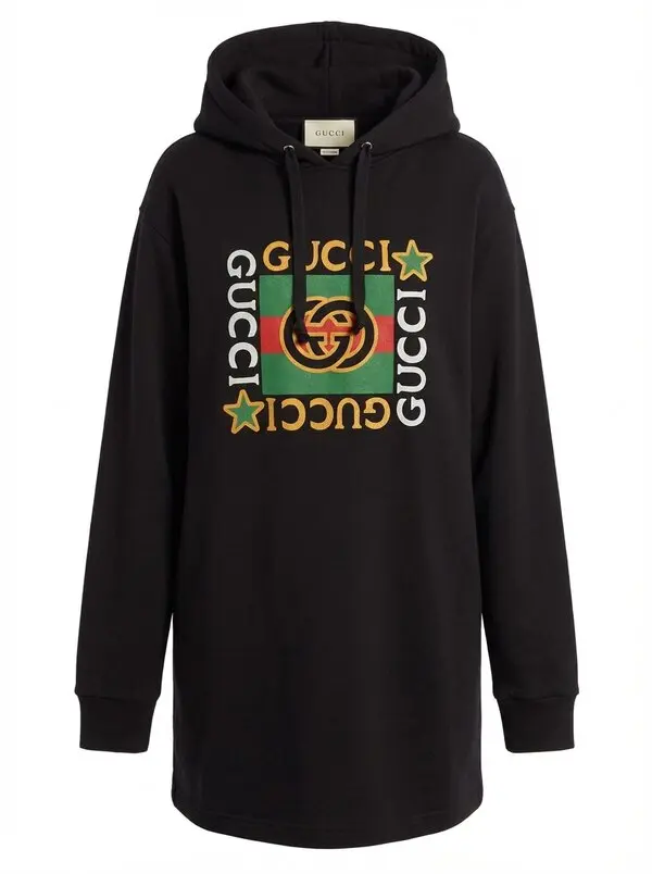 Gucci Logo Star Printed Hooded Dress