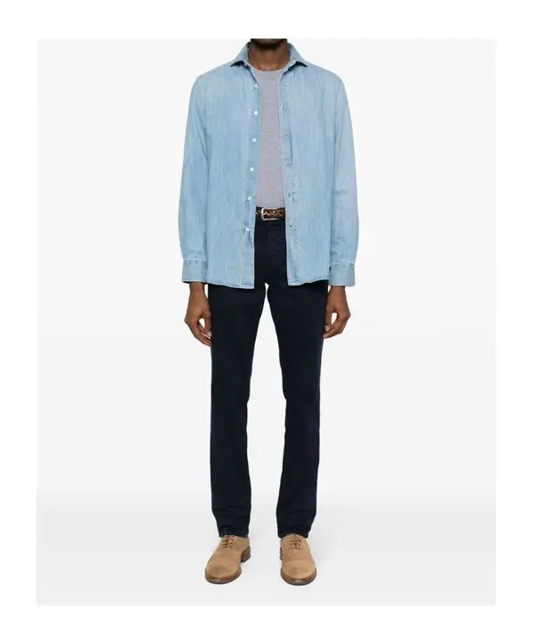 Brunello Cucinelli Long Sleeved Denim Shirt
