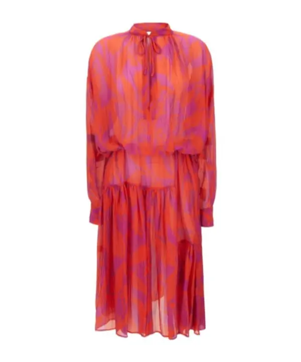 Dries Van Noten Long Sleeve Printed Dress