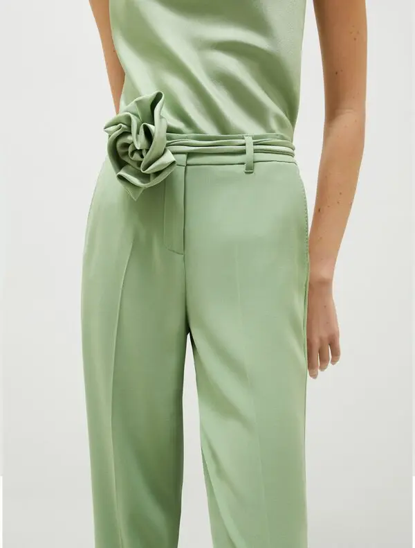 Marella Belted Floral Detail Trousers