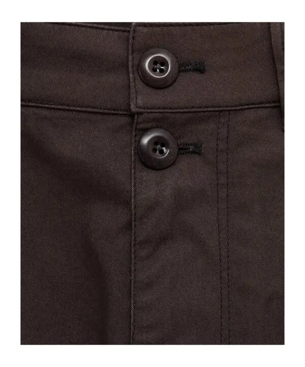 LEMAIRE Button-detailed Twill Shorts - Ristretto