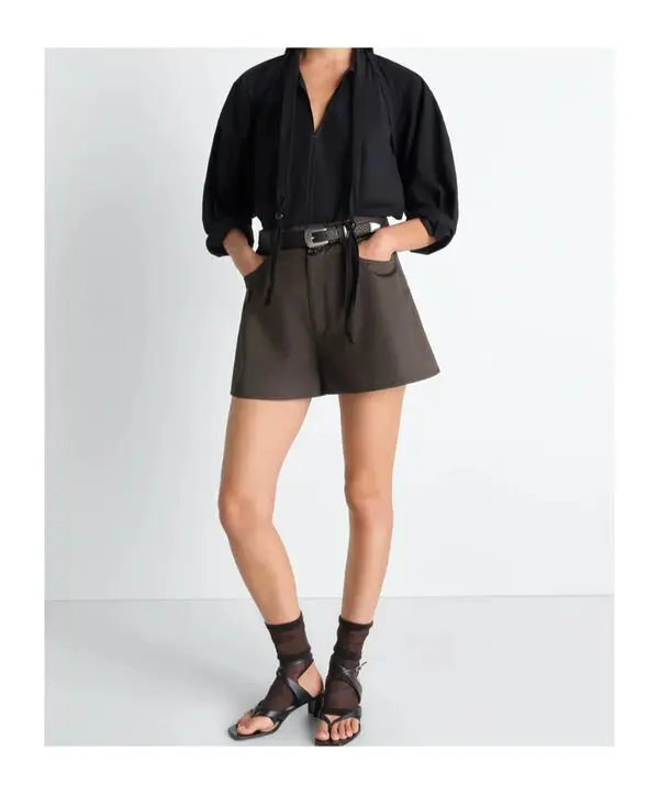 LEMAIRE Button-detailed Twill Shorts - Ristretto