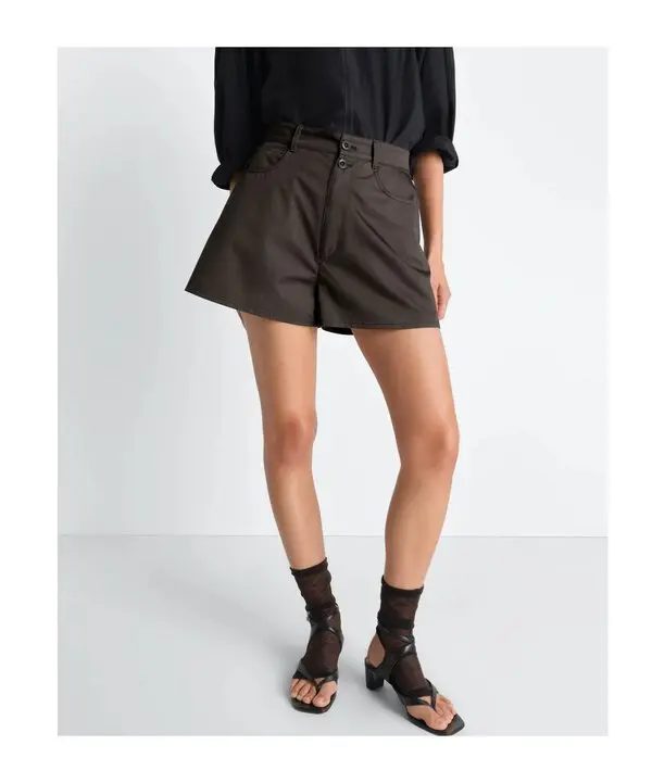 LEMAIRE Button-detailed Twill Shorts - Ristretto
