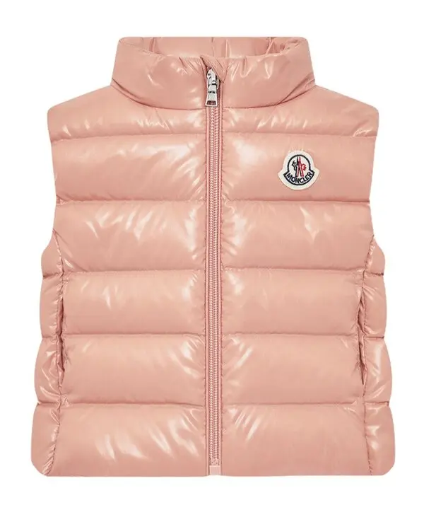 Moncler Padded Vest With High Neck And Logo Patch