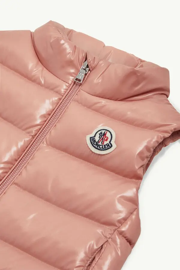 Moncler Padded Vest With High Neck And Logo Patch