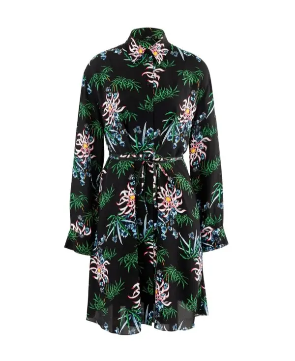 Kenzo Abstract Floral Print Shirt Dress