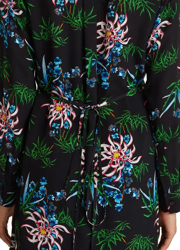 Kenzo Abstract Floral Print Shirt Dress