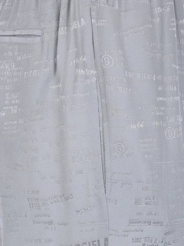 MAISON MARGIELA Satin Printed Wide Leg Pants - Gray