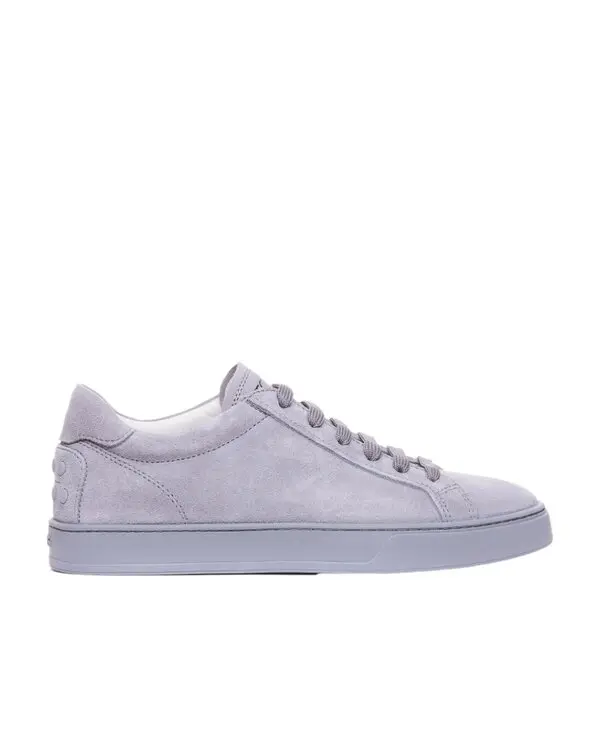 TOD'S Logo Printed Round Toe Sneakers - Grey