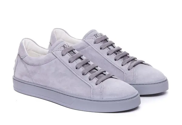 TOD'S Logo Detail Round Toe Sneakers - Grey