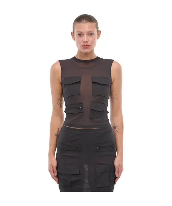 Acne Studios Sleeveless Mesh Pocketed Top