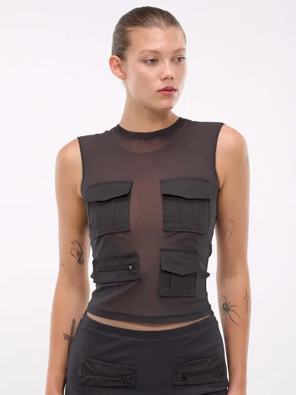 Acne Studios Sleeveless Mesh Pocketed Top