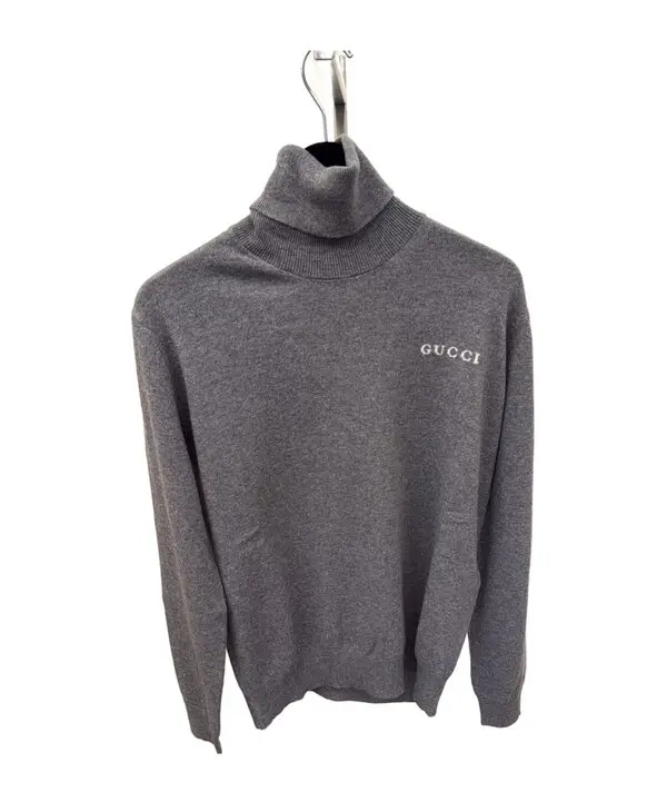 Gucci Turtleneck Knitted Jumper With Chest Logo