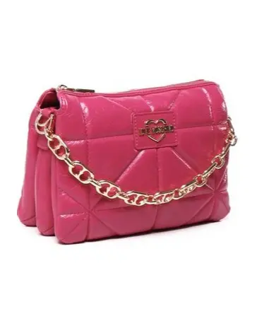Moschino Love Logo Plaque Chain Linked Crossbody Bag