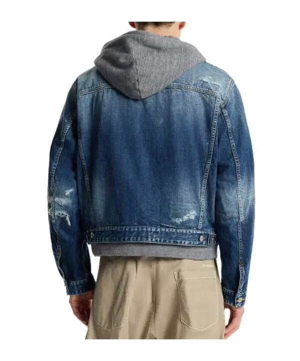 Dsquared2 Distressed Denim Hooded Jacket