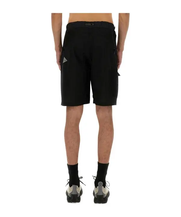 AND WANDER Belted Waist Shorts - Black