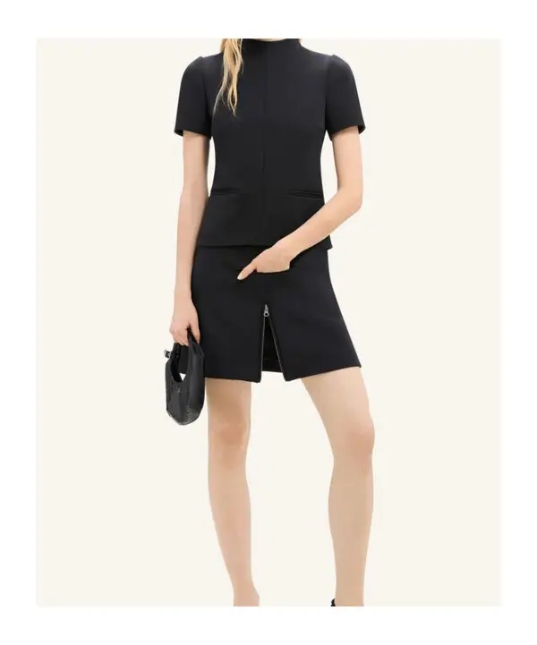 COURREGES Courrèges Mid-rise Zip-detailed Twill Mini Skirt