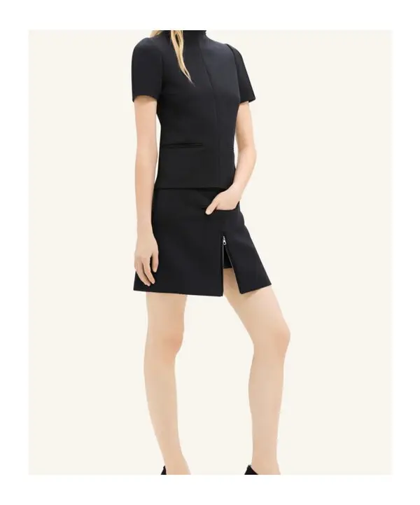 COURREGES Courrèges Mid-rise Zip-detailed Twill Mini Skirt