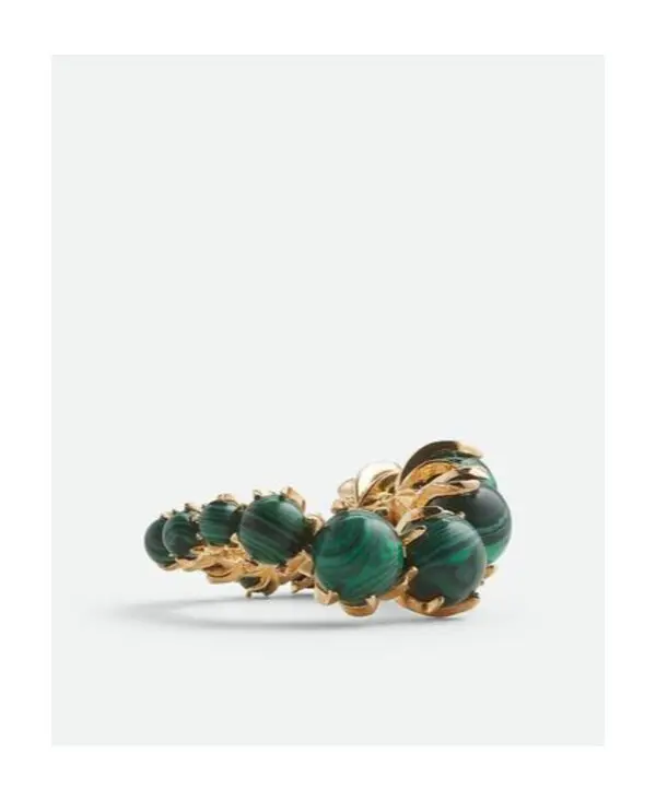 Bottega Veneta Logo Ring With Malachite