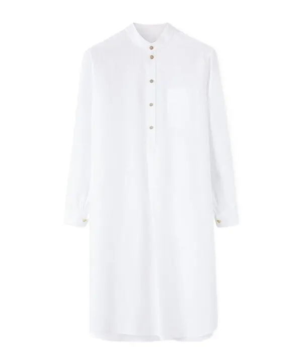 Loro Piana Long Sleeve Mandarin Collar Dress
