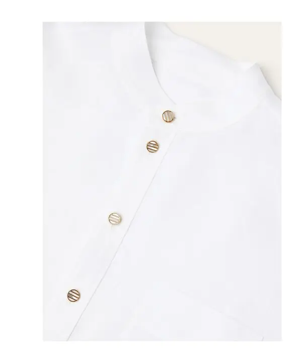 Loro Piana Long Sleeve Mandarin Collar Dress