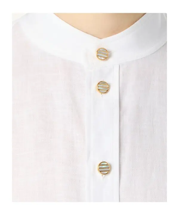 Loro Piana Long Sleeve Mandarin Collar Dress