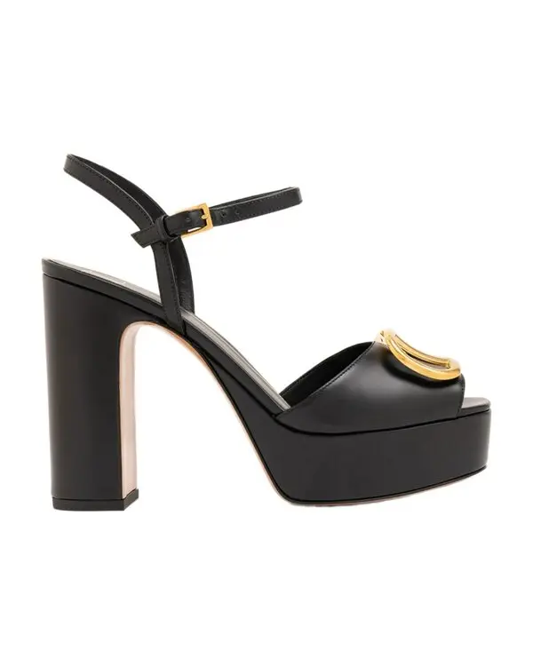 Valentino Garavani Vlogo Signature Open Toe Platform Sandals - Black
