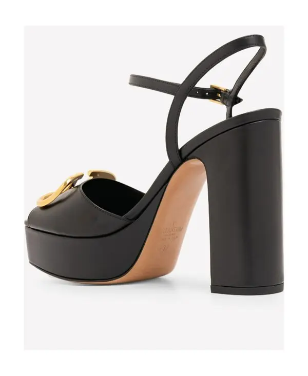 Valentino Garavani Vlogo Signature Open Toe Platform Sandals - Black