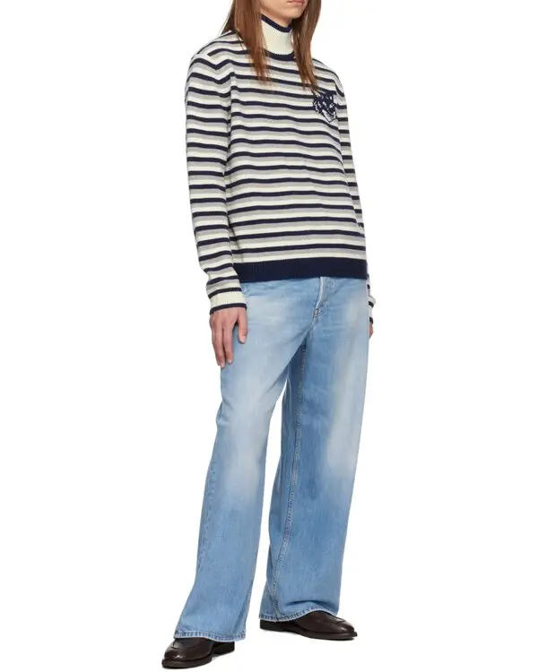 Maison Kitsuné Fox Head Intarsia Striped Jumper