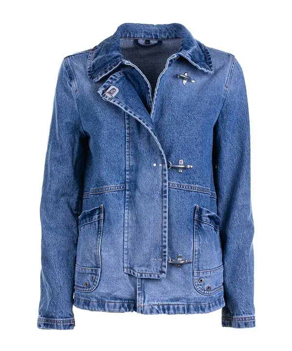 FAY Toggle Fastening Denim Jacket - Blue