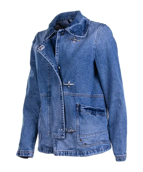 FAY Toggle Fastening Denim Jacket - Blue