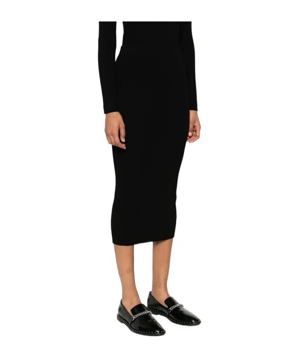 P.a.r.o.s.h Ribbed-knit Midi Skirt