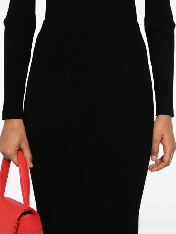 P.a.r.o.s.h Ribbed-knit Midi Skirt