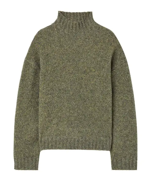 JIL SANDER High-neck Ribbed Jumper - Green