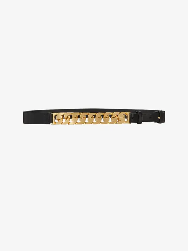 Givenchy Leather Belt With Chain Detail