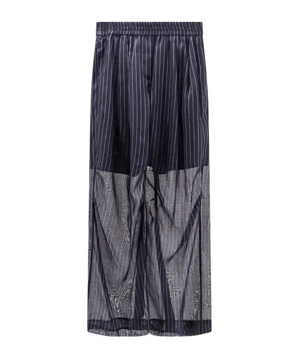 Brunello Cucinelli Pinstriped Wide Leg Trousers