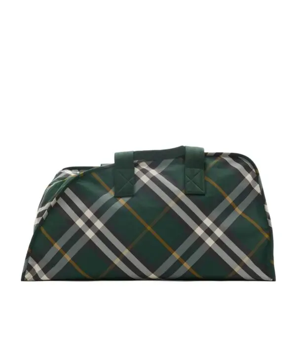 Burberry Shield Checkered Large Duffle Bag - Green