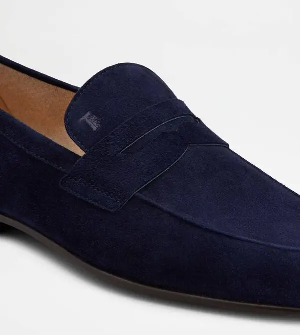 TOD'S Slip-on Loafers With Letter Print - Blue