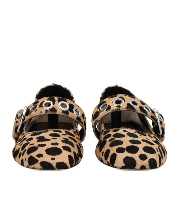 AeydĒ Printed Mary Jane Flats - Black