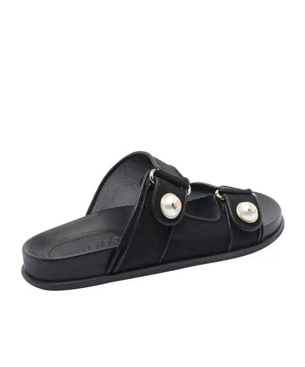 JIMMY CHOO Fayence Flat Sandals - Black