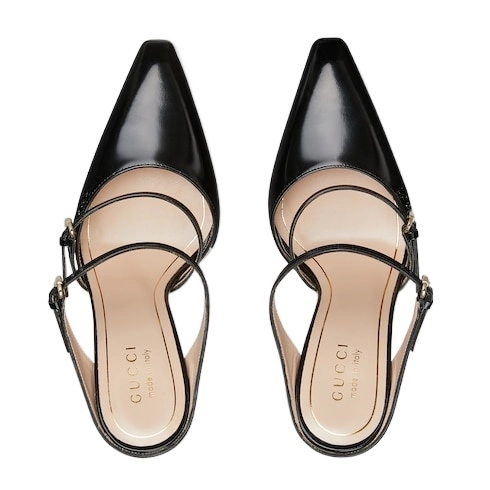 Gucci Wedge Mules With Adjustable Strap - Black