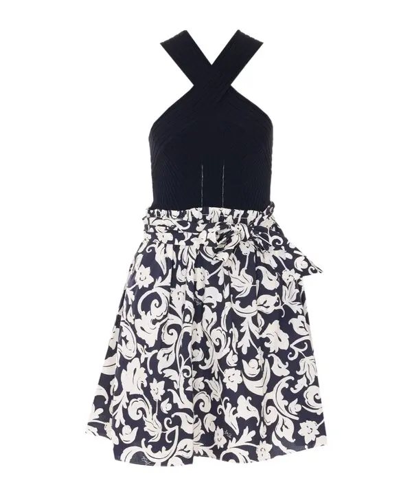 Liu Jo Sleeveless Cross-strap Printed Midi Dress