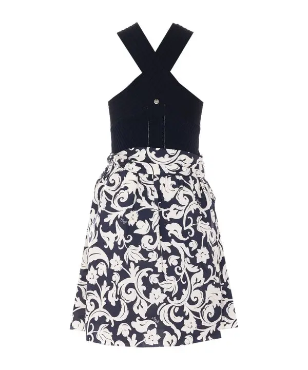 Liu Jo Sleeveless Cross-strap Printed Midi Dress