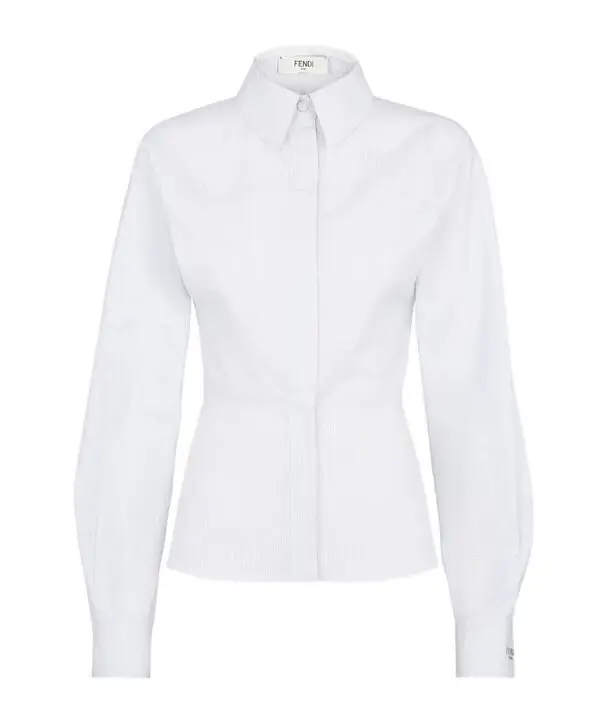 Fendi Long-sleeved Striped Shirt - White