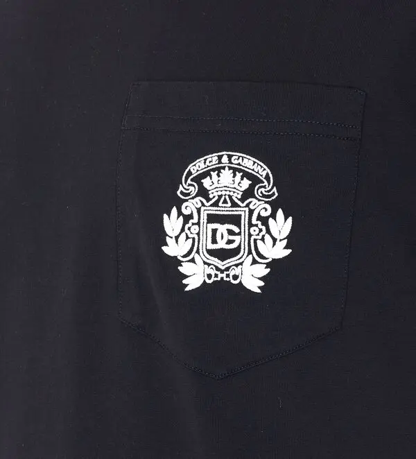 Dolce & Gabbana Dolce Gabbana Logo Embroidered Crewneck T-shirt - Black