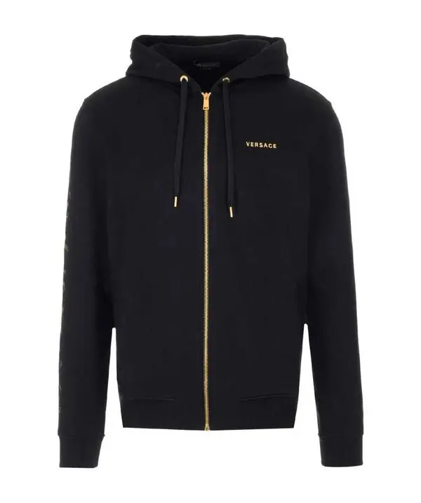 Versace Logo Embellished Hooded Jacket